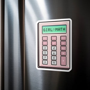 Girl Math Pink Calculator Sticker - Cute and Functional Sticker for ...