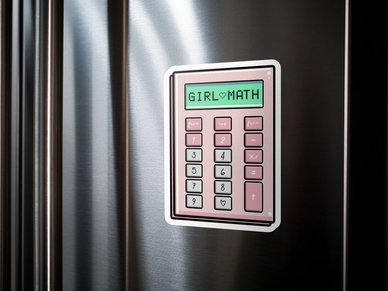 Girl Math Pink Calculator Sticker Cute and Functional Sticker for ...