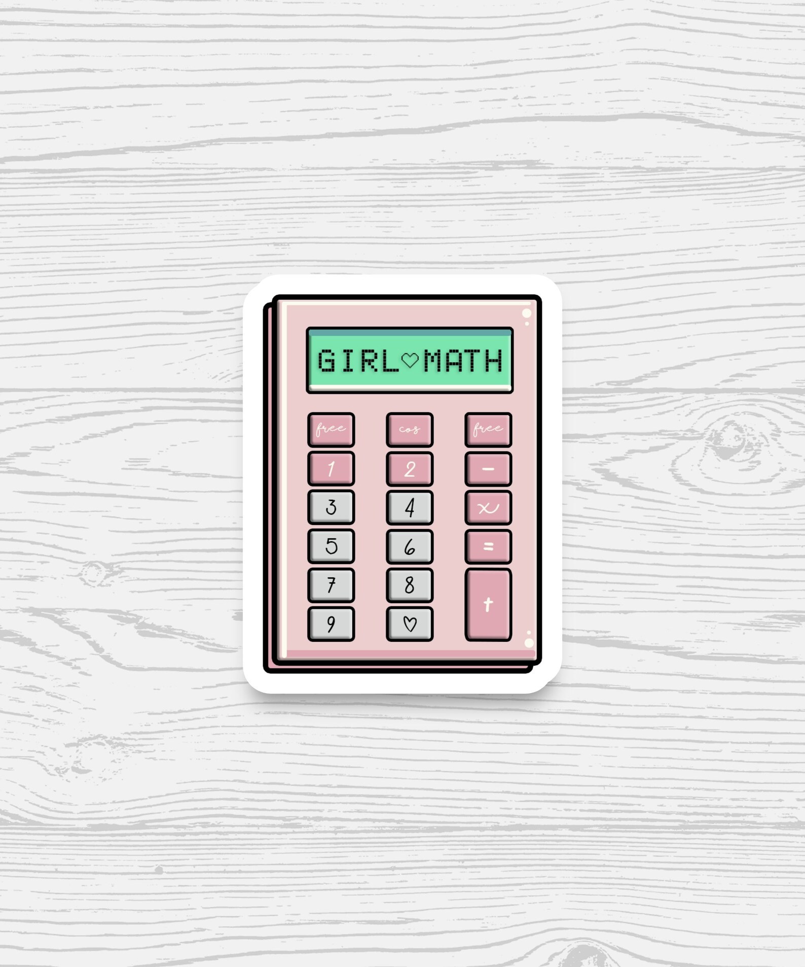 Girl Math Pink Calculator Sticker Cute and Functional Sticker for ...