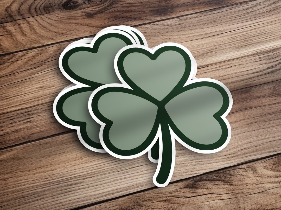 4-leaf Clover Heart Sticker - Etsy