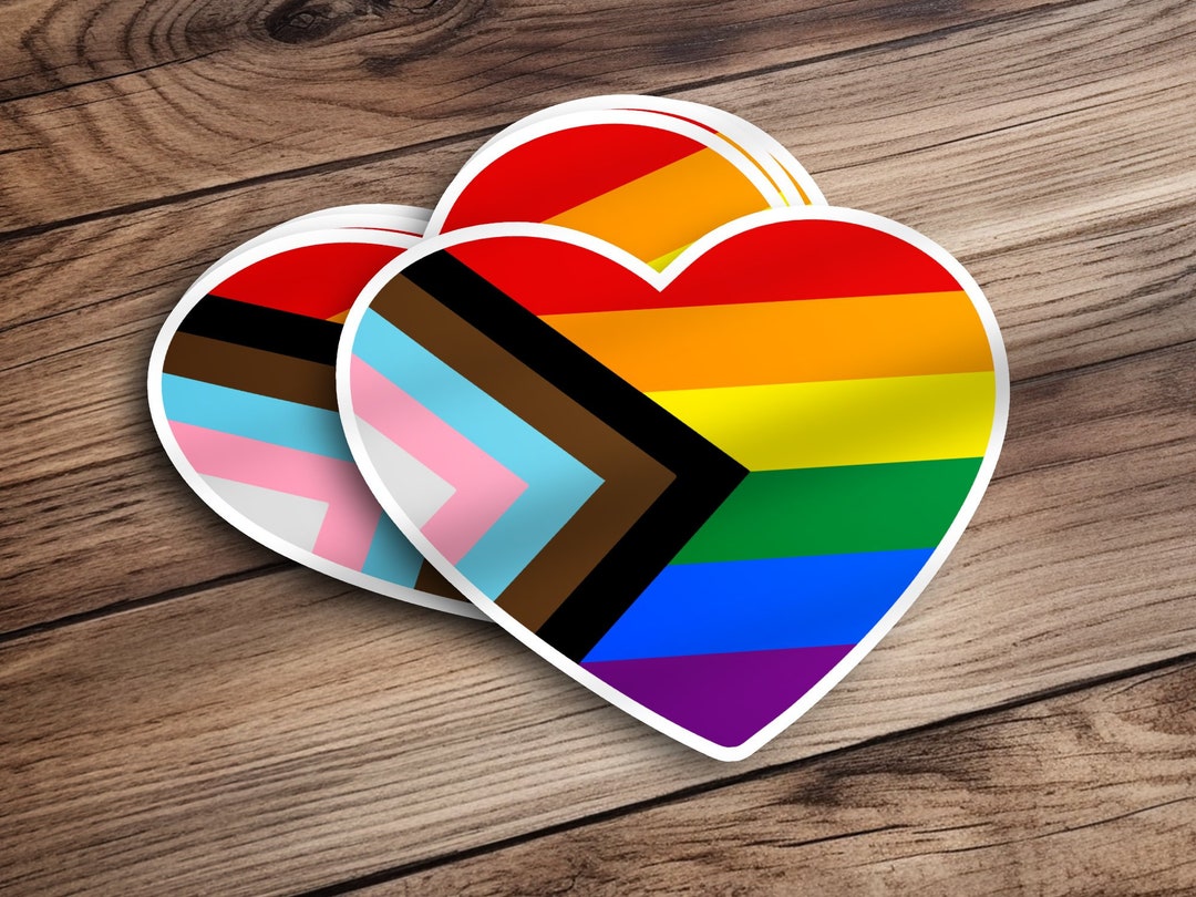 Progressive Heart Pride Flag Sticker - Celebrate Love and Diversity! - Etsy