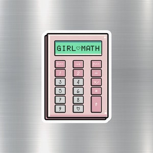 Girl Math Pink Calculator Sticker - Cute and Functional Sticker for ...