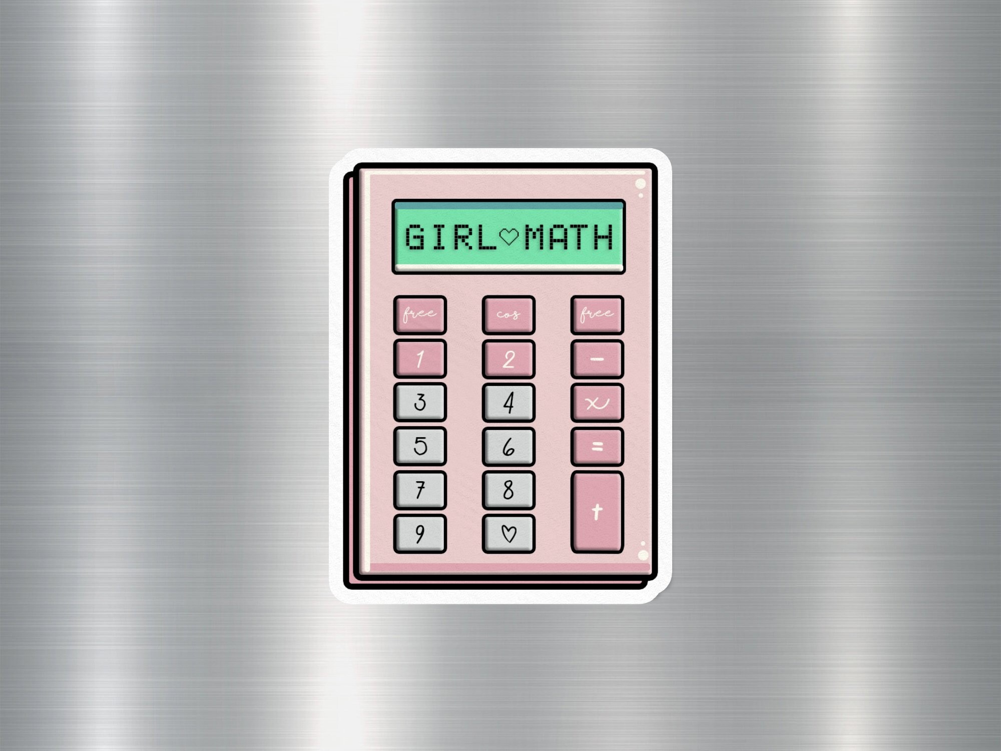 Girl Math Pink Calculator Sticker Cute and Functional Sticker for ...