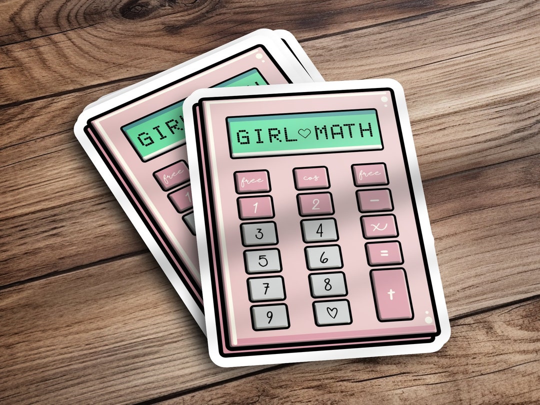 Girl Math Pink Calculator Sticker - Cute and Functional Sticker for ...