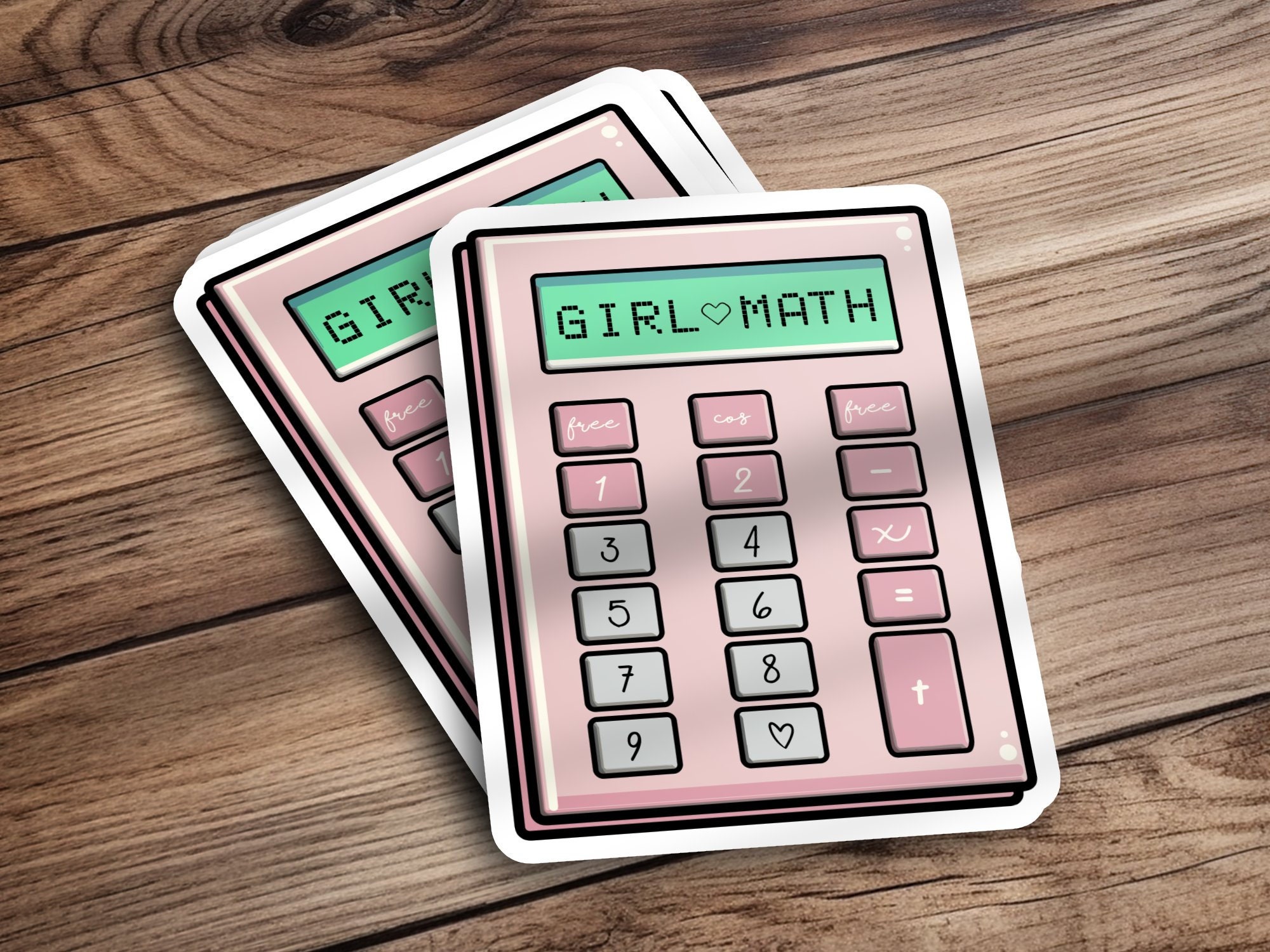 Girl Math Pink Calculator Sticker - Cute and Functional Sticker for ...