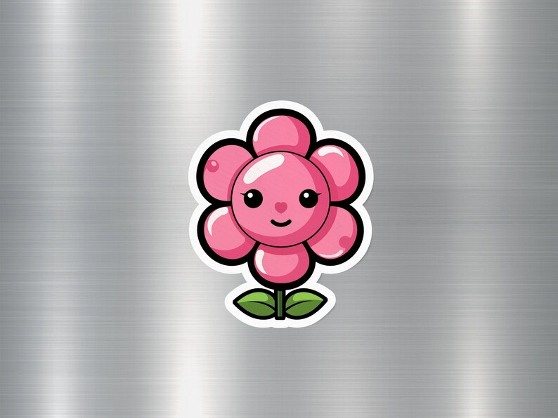 Cute Pink Flower Sticker - Whimsical Floral Accent - Etsy