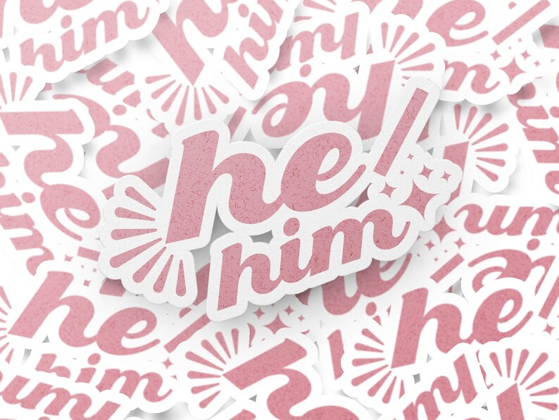 He/him Pronouns Sticker – Assert Your Identity - Etsy