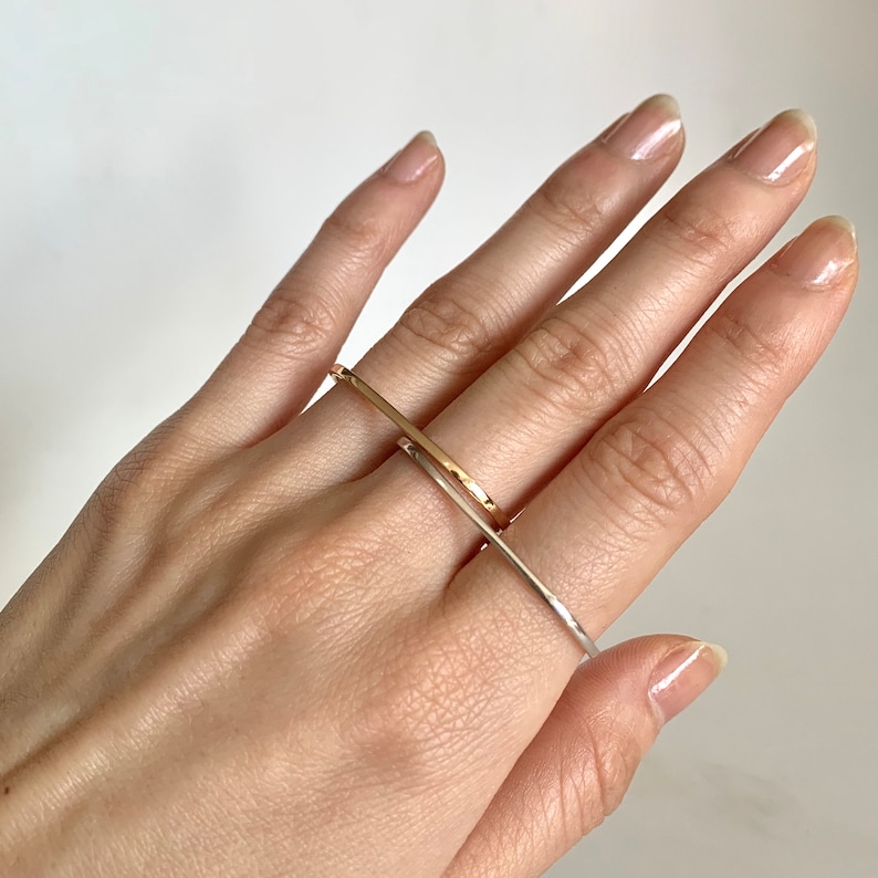 Double Finger Rings, Two Fingers Ring, Simple Ring, Unique Ring, Chic Ring, Unisex Ring ...