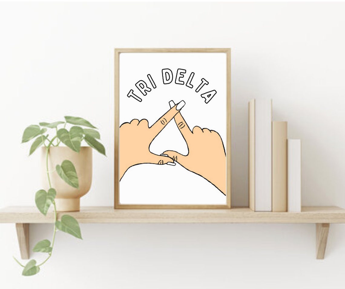 Tri Delta Hands, Black, White, and Beige Wall Print - Etsy