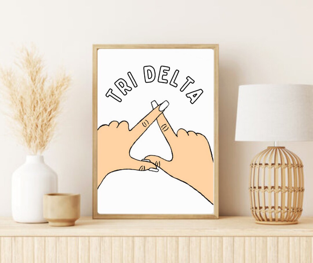 Tri Delta Hands, Black, White, and Beige Wall Print - Etsy