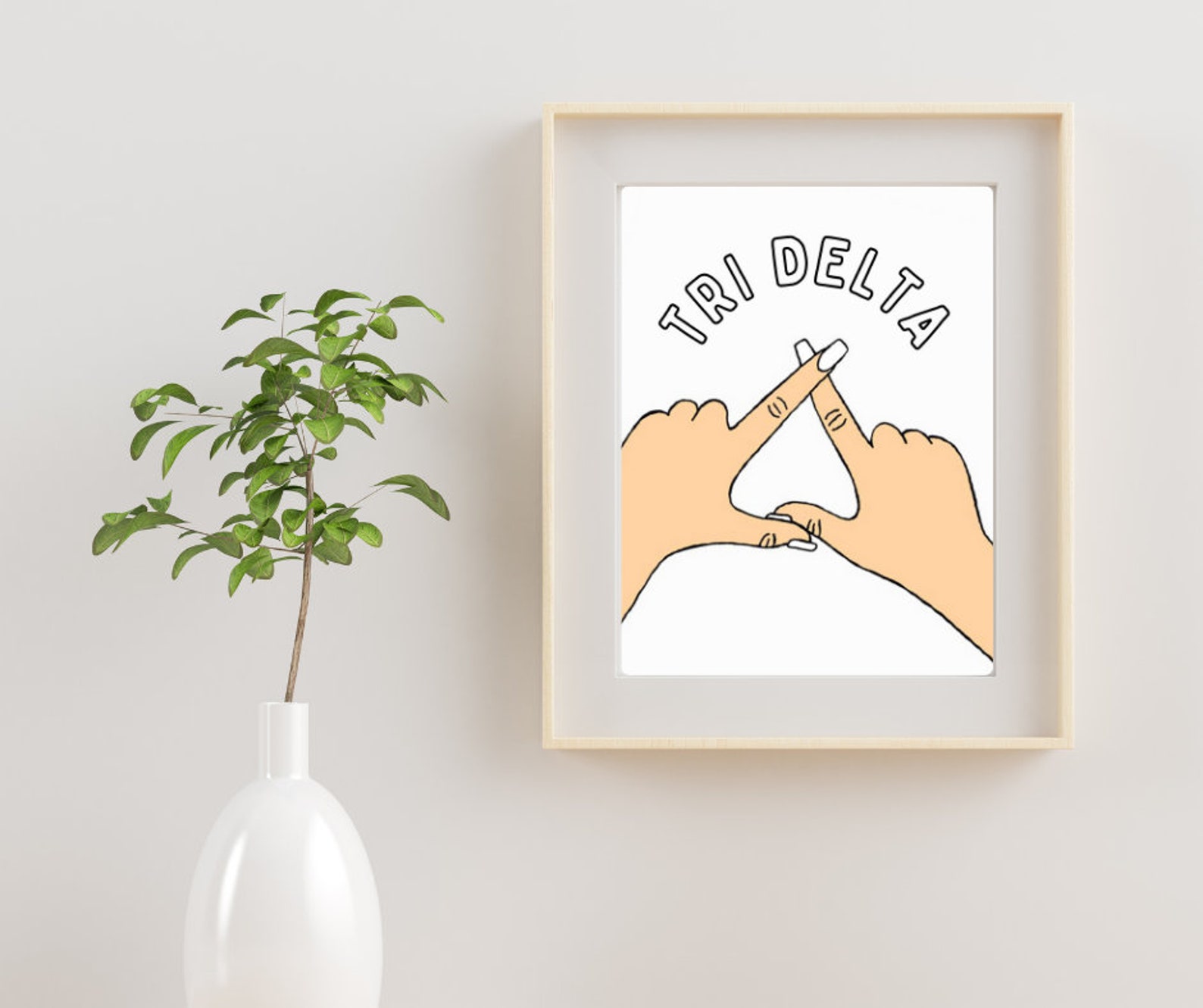 Tri Delta Hands, Black, White, and Beige Wall Print - Etsy