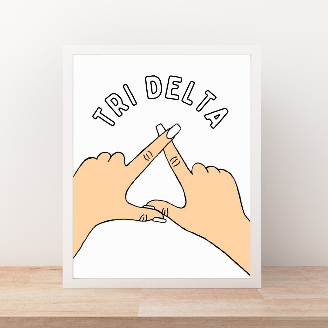 Tri Delta Hands, Black, White, and Beige Wall Print - Etsy