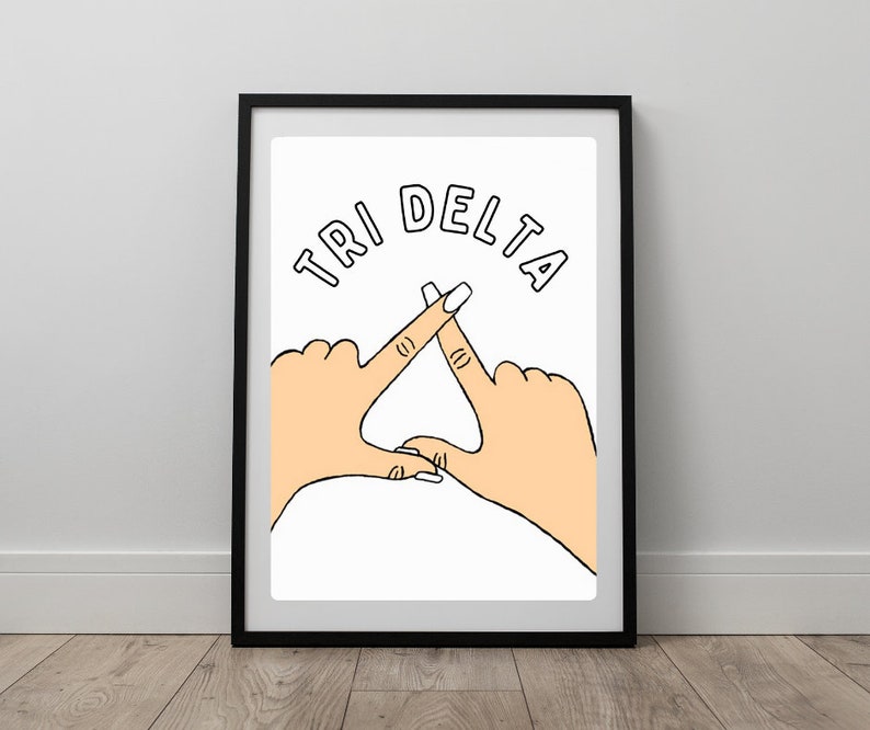 Tri Delta Hands, Black, White, and Beige Wall Print - Etsy
