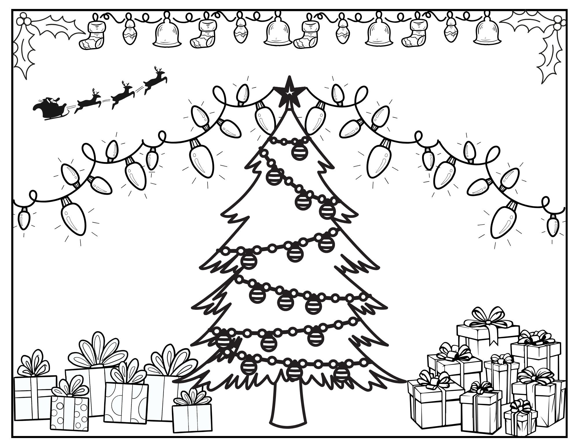 Easy Christmas Coloring Page, Printable Christmas Tree Coloring ...