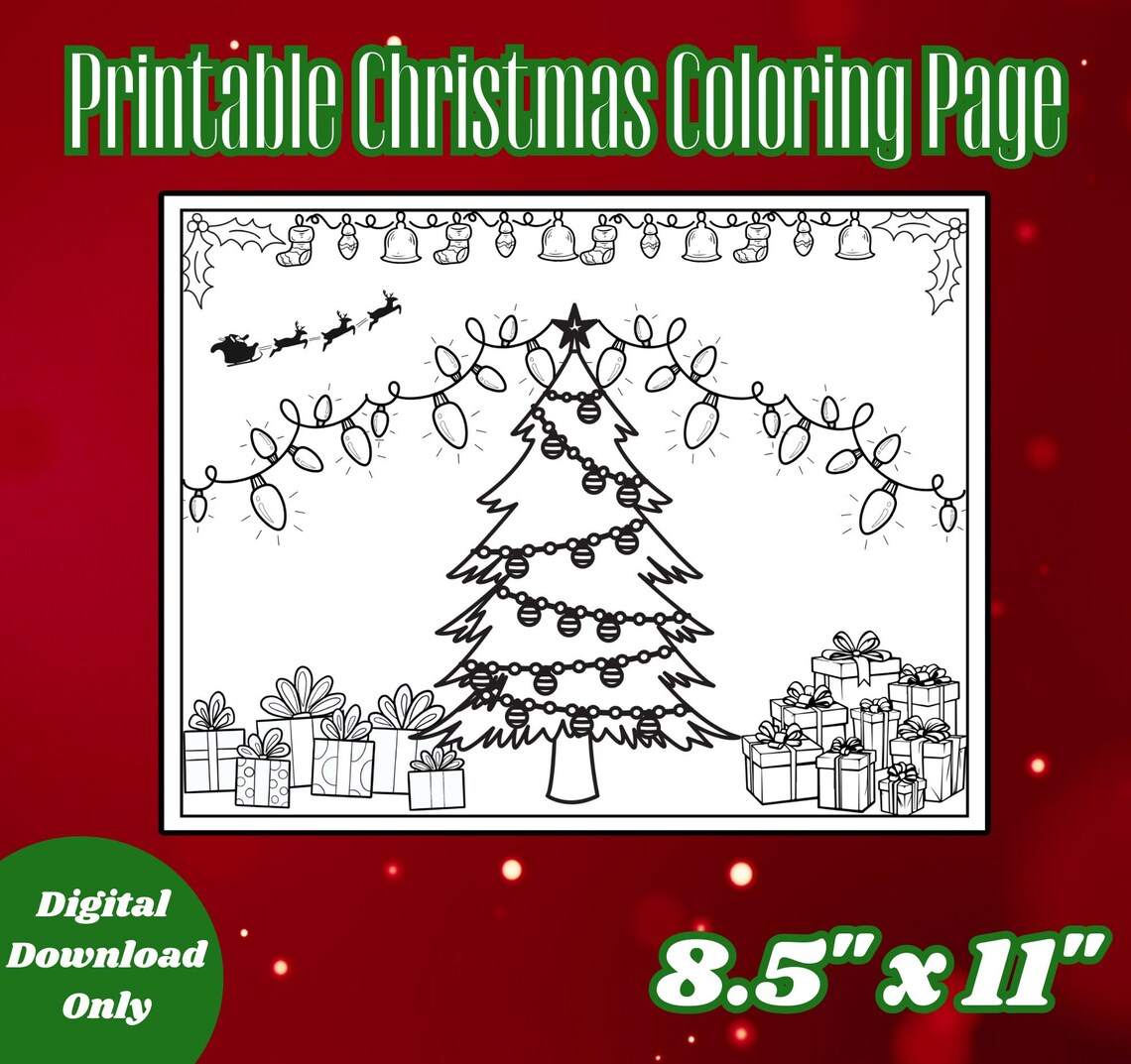 Easy Christmas Coloring Page, Printable Christmas Tree Coloring ...