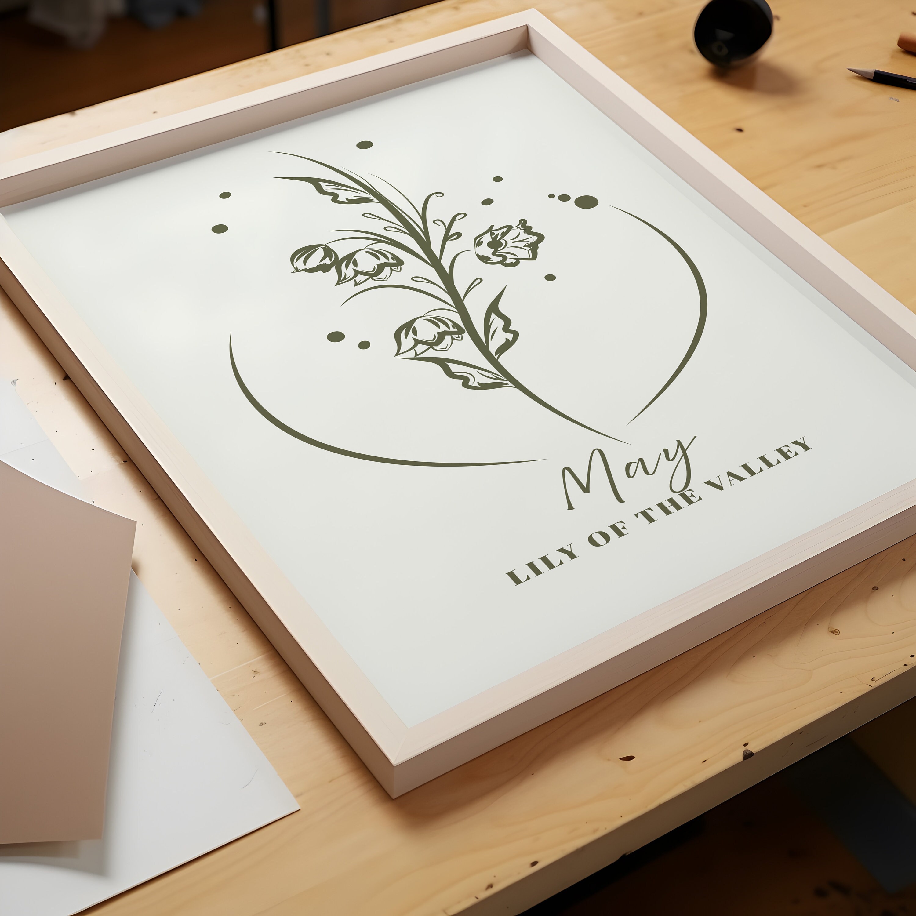 Birth Month Flower Print May Birthday Gifts Lily of the Valley Art ...