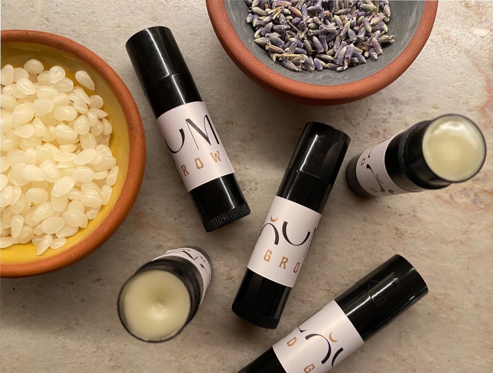 BLOOM & GROW Natural Lavender Lip Balm With Beeswax | Moisturizing ...
