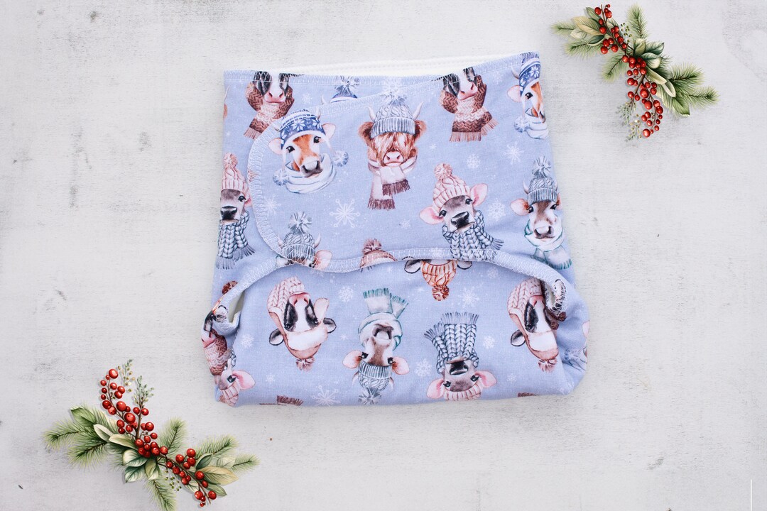 Bamboo Preflat Cloth Diaper Cozy Cows - Etsy