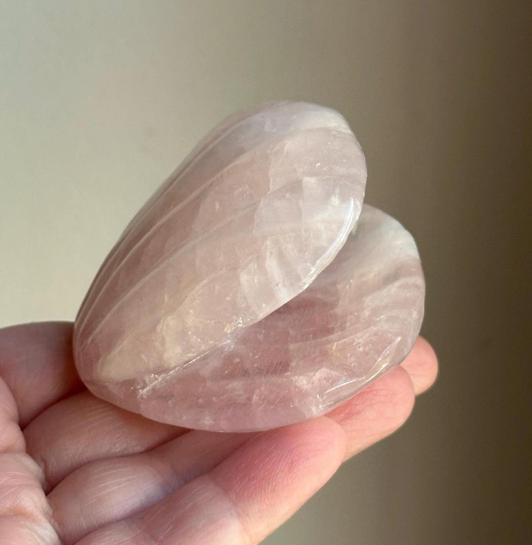 Rose Quartz Clamshell Carving, Sea Shell Decor - Etsy