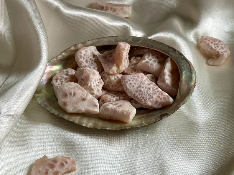 One (1) Pink Natrolite Specimen, Natural Pink Larimar, Raw Thomsonite ...