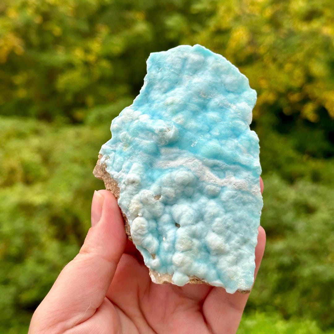 Vibrant 240g Blue Aragonite on Matrix With Soft Botryoidal Formation ...