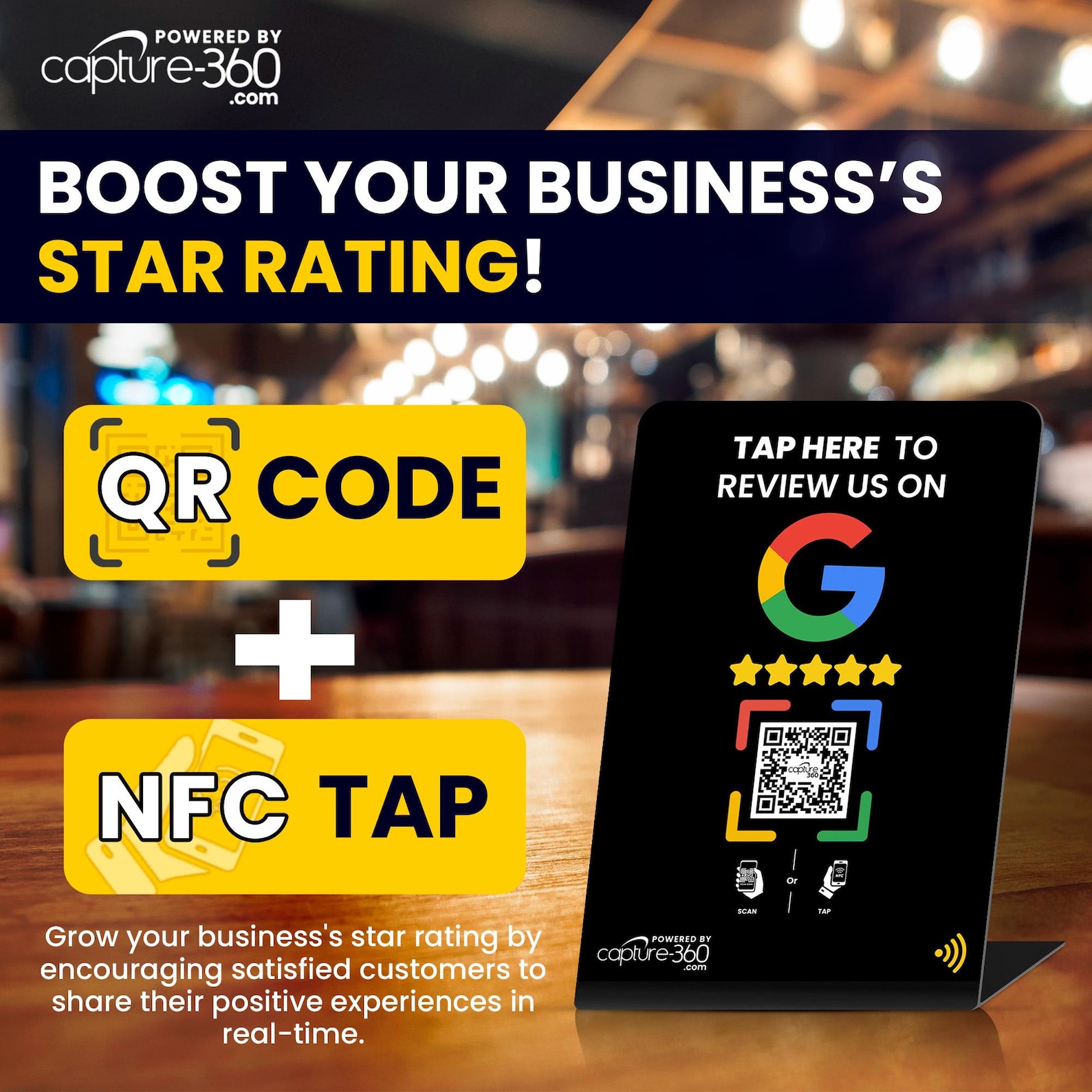Capture 360 Google Review NFC Tap Stand Effortless Feedback Collection ...