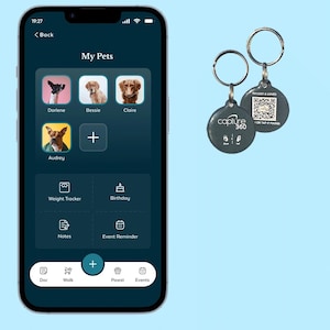 Capture 360 NFC and QR Code Smart Pet ID Tag - Dog & Cat Collar Tag for ...