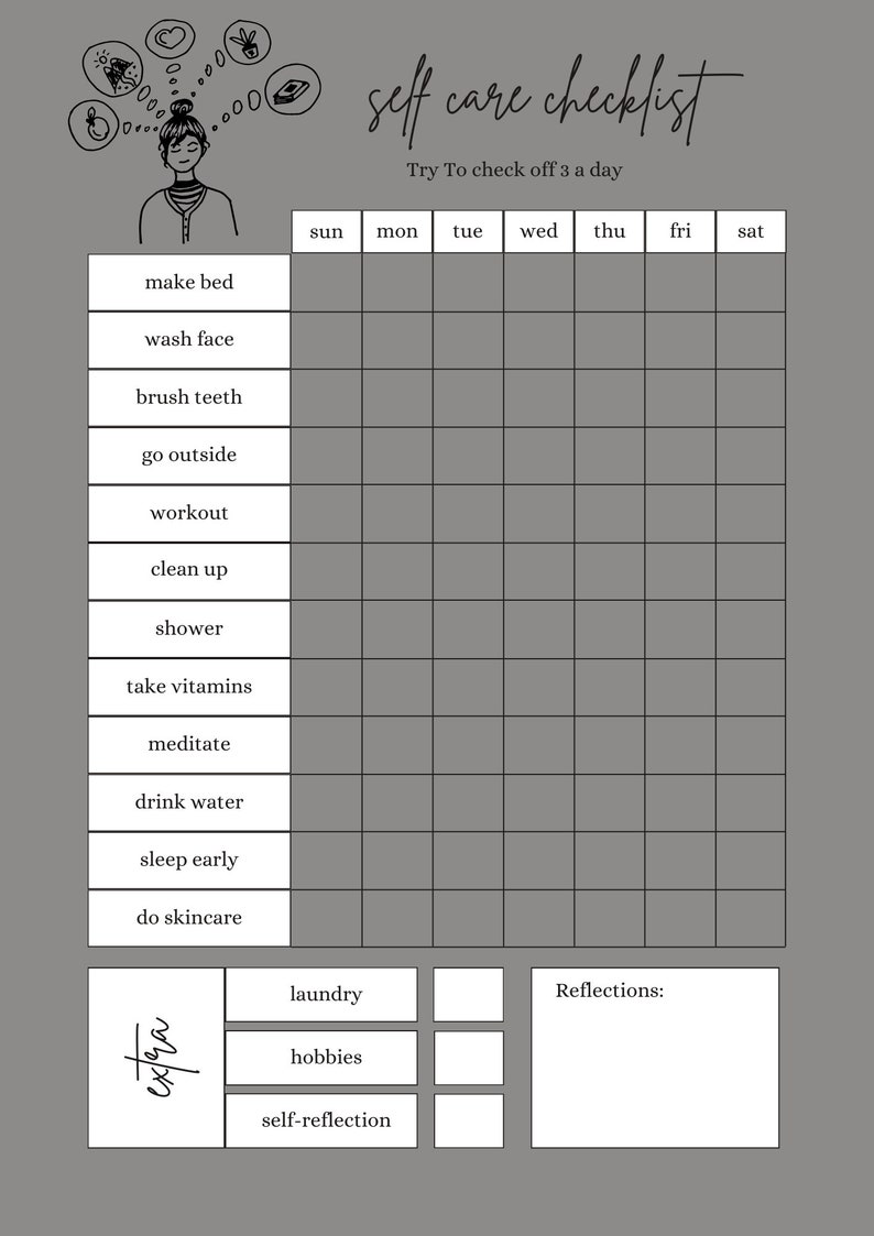 Self Care Weekly Planner-pink - Etsy