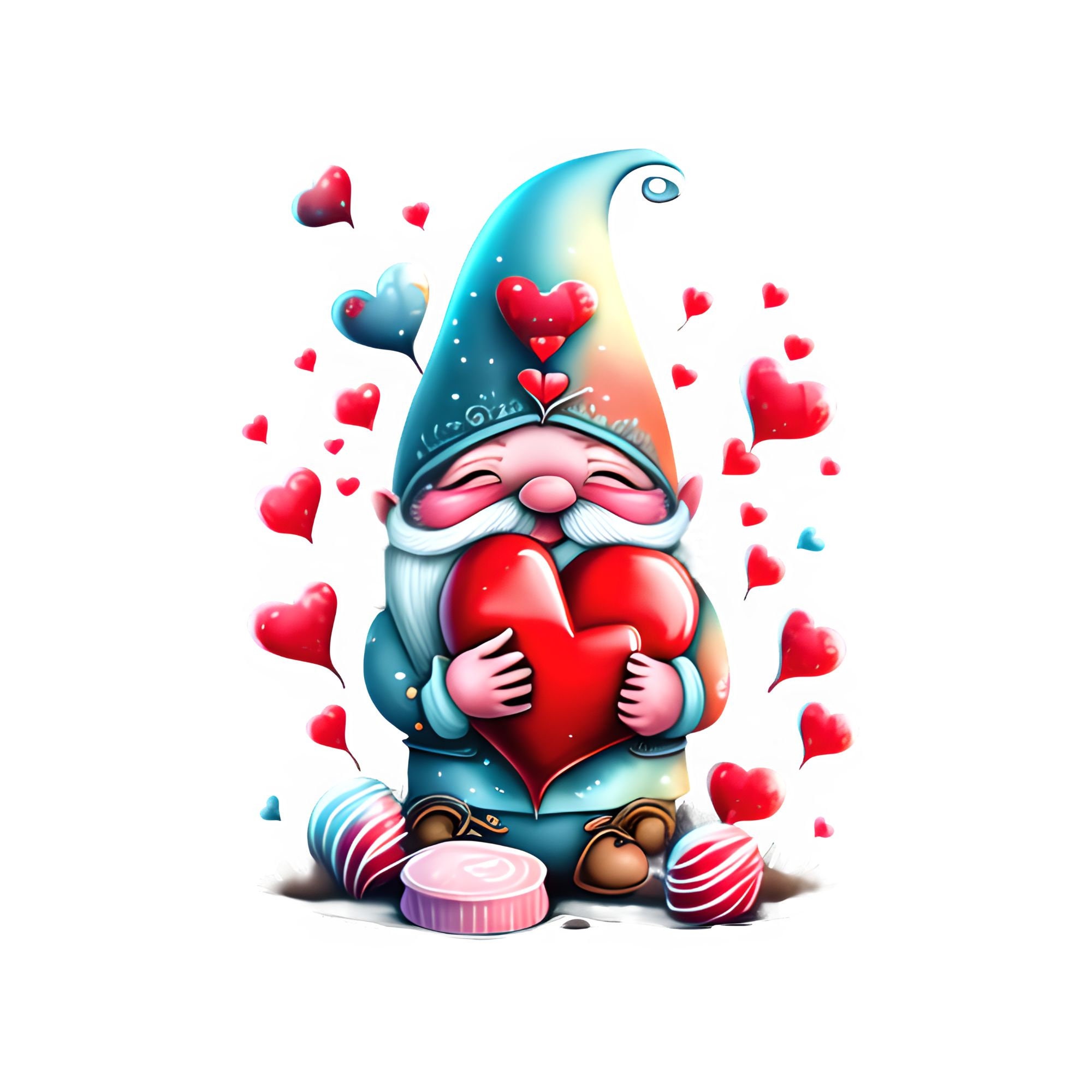 10 Valentine's Gnome Clipart, Cute Valentine's Day PNG, Gnome ...