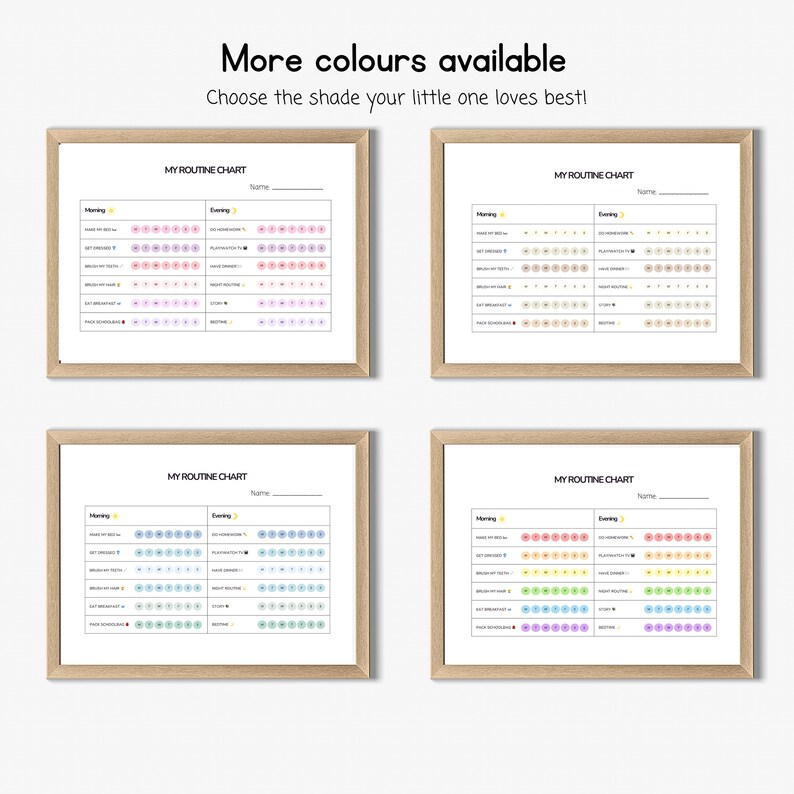 Toddler Routine Chart: Visual Schedule, Editable Reward System (PDF ...