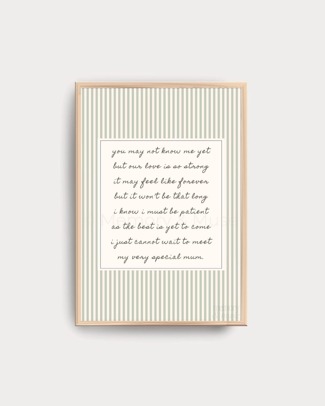 Mum-to-be Poem Print • Soft Stripe Nursery Wall Art • Pregnancy Poem - Etsy