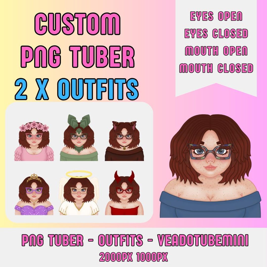 PNG Tuber / Personalised Portrait - 2 Outfits - Etsy