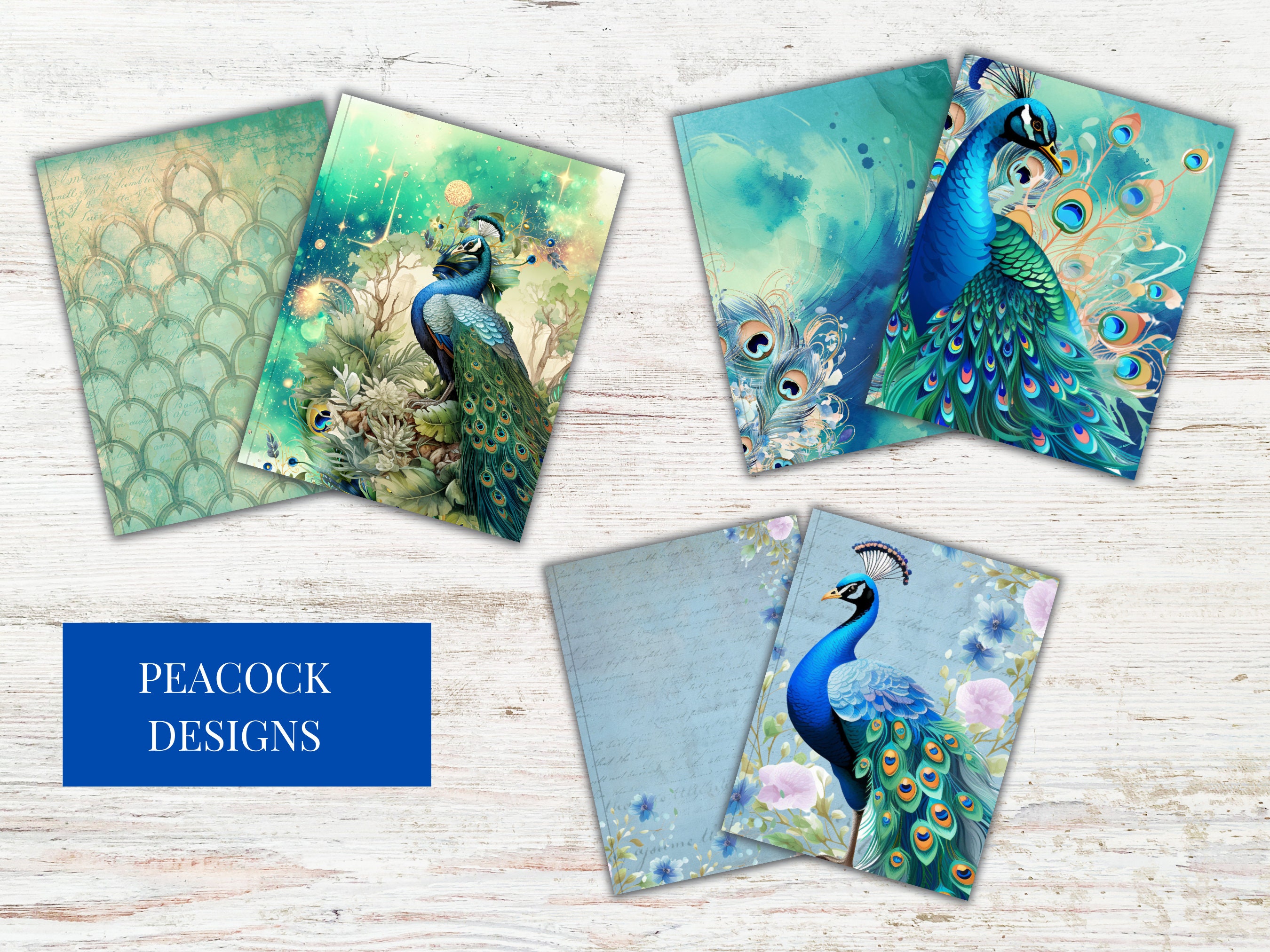 8X8 Peacock Digital Papers - Etsy