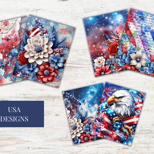 8x8 USA Digital Papers - Etsy