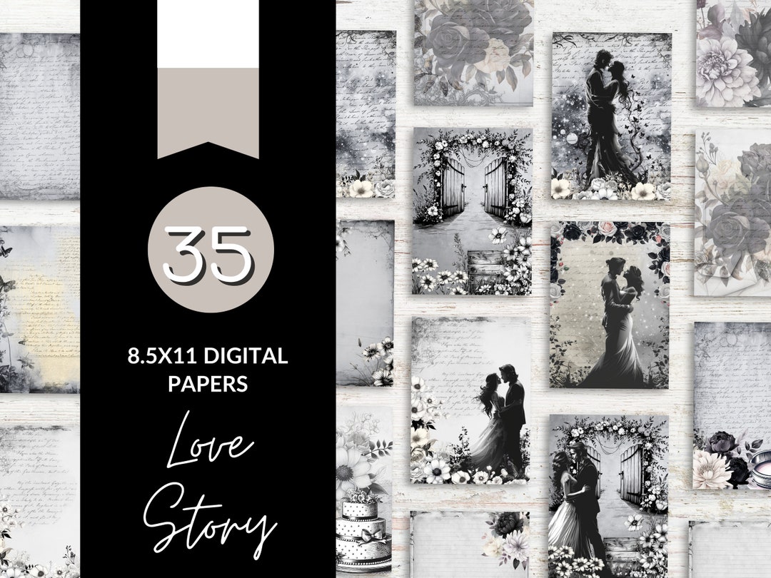 8.5x11 Love Story Digital Papers - Etsy