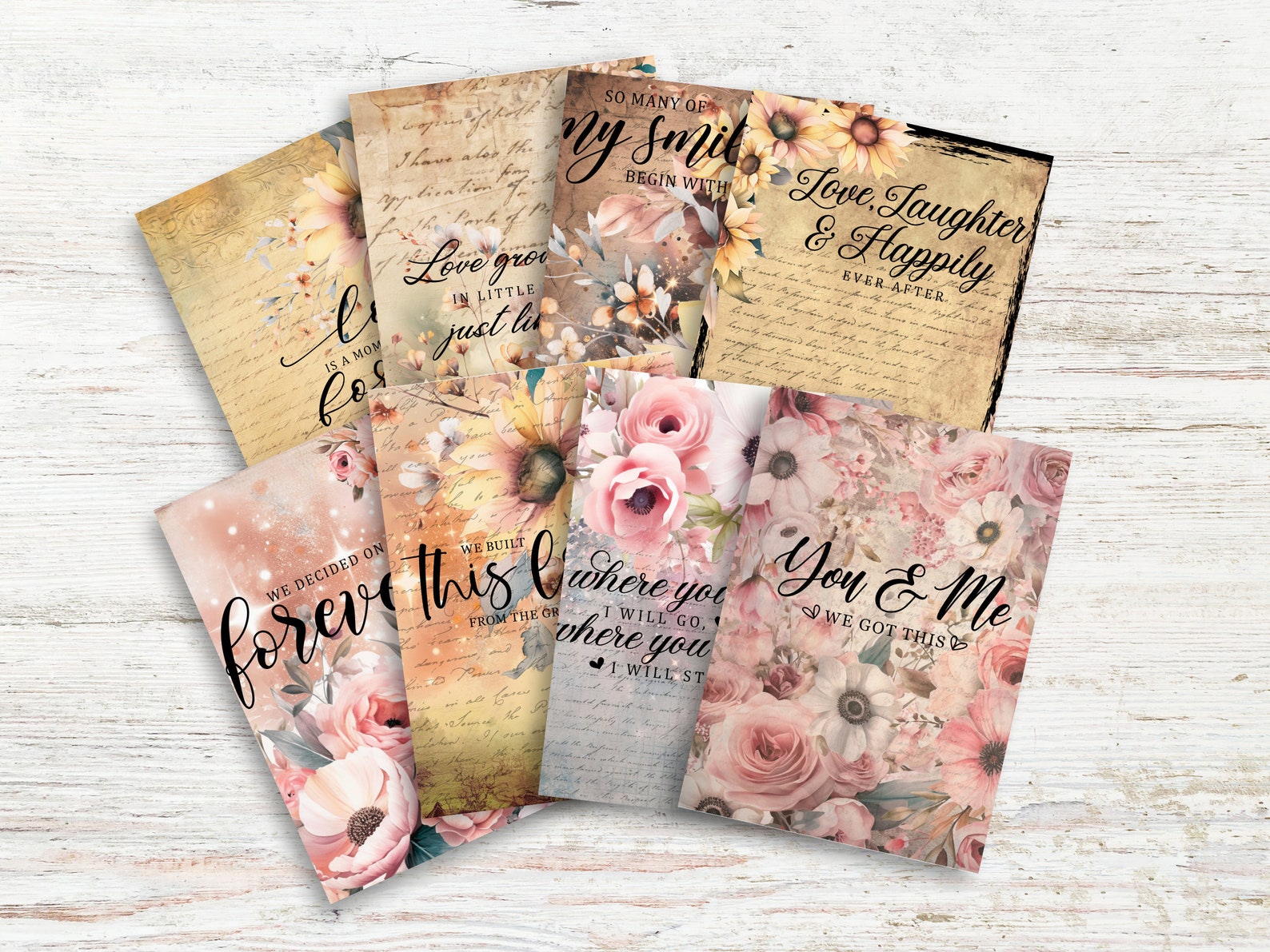 8.5x11 Love Notes Digital Papers - Etsy