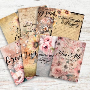 8.5x11 Love Notes Digital Papers - Etsy