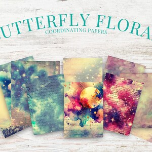 8x8 Butterfly Floral Coordinating Digital Papers - Etsy