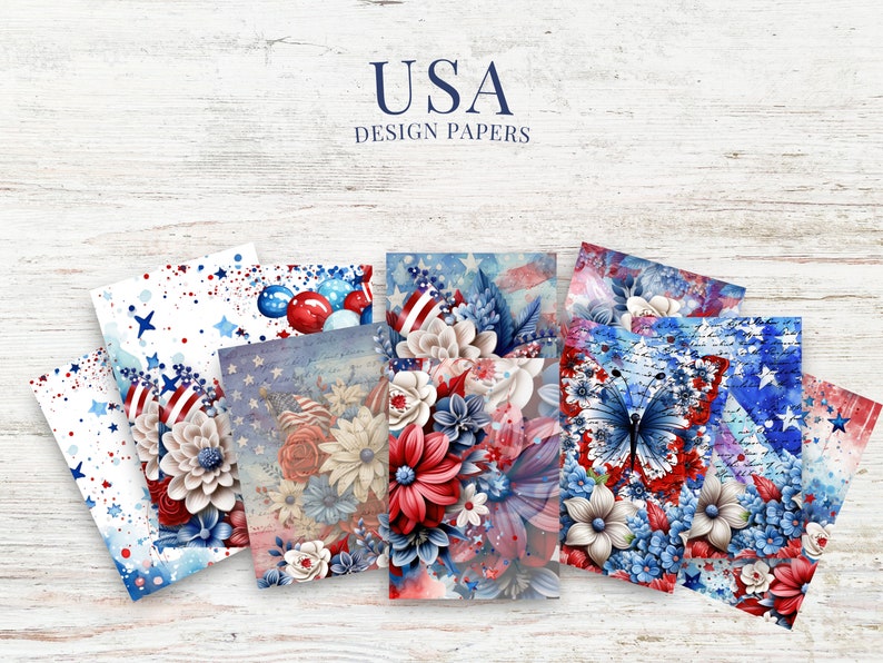 8x8 USA Digital Papers - Etsy