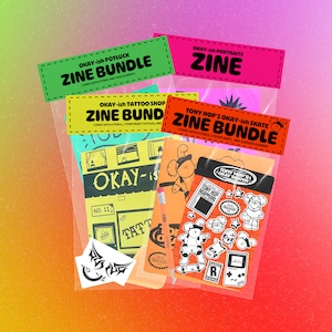 4 Pack ZINE BUNDLE | W/ STICKER Sheet | Interactive, Illustrated - Etsy