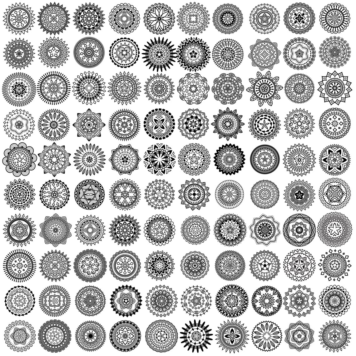 Islamic Art Circle Vector Bundle 100 Exquisite Designs Instant Download ...