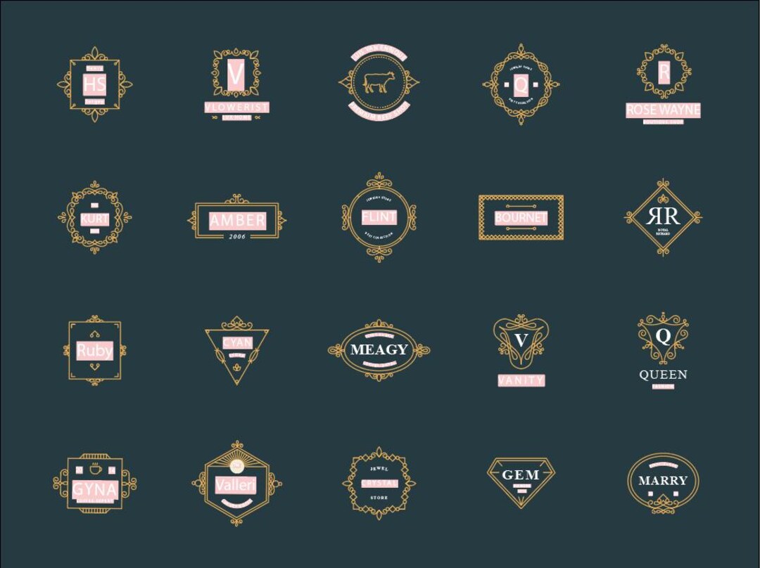 20 Luxury Badges AI & EPS Files Elegant Badges for High-end Branding - Etsy