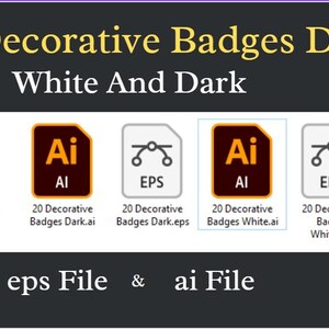 20 Decorative Badges AI & EPS Files Versatile Badge Collection for ...