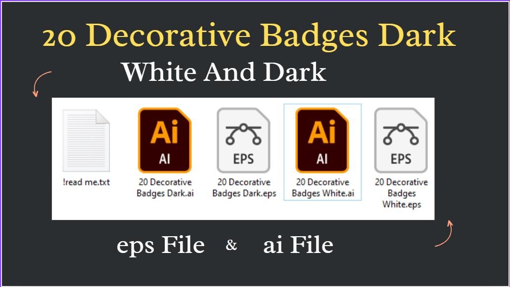 20 Decorative Badges AI & EPS Files Versatile Badge Collection for ...