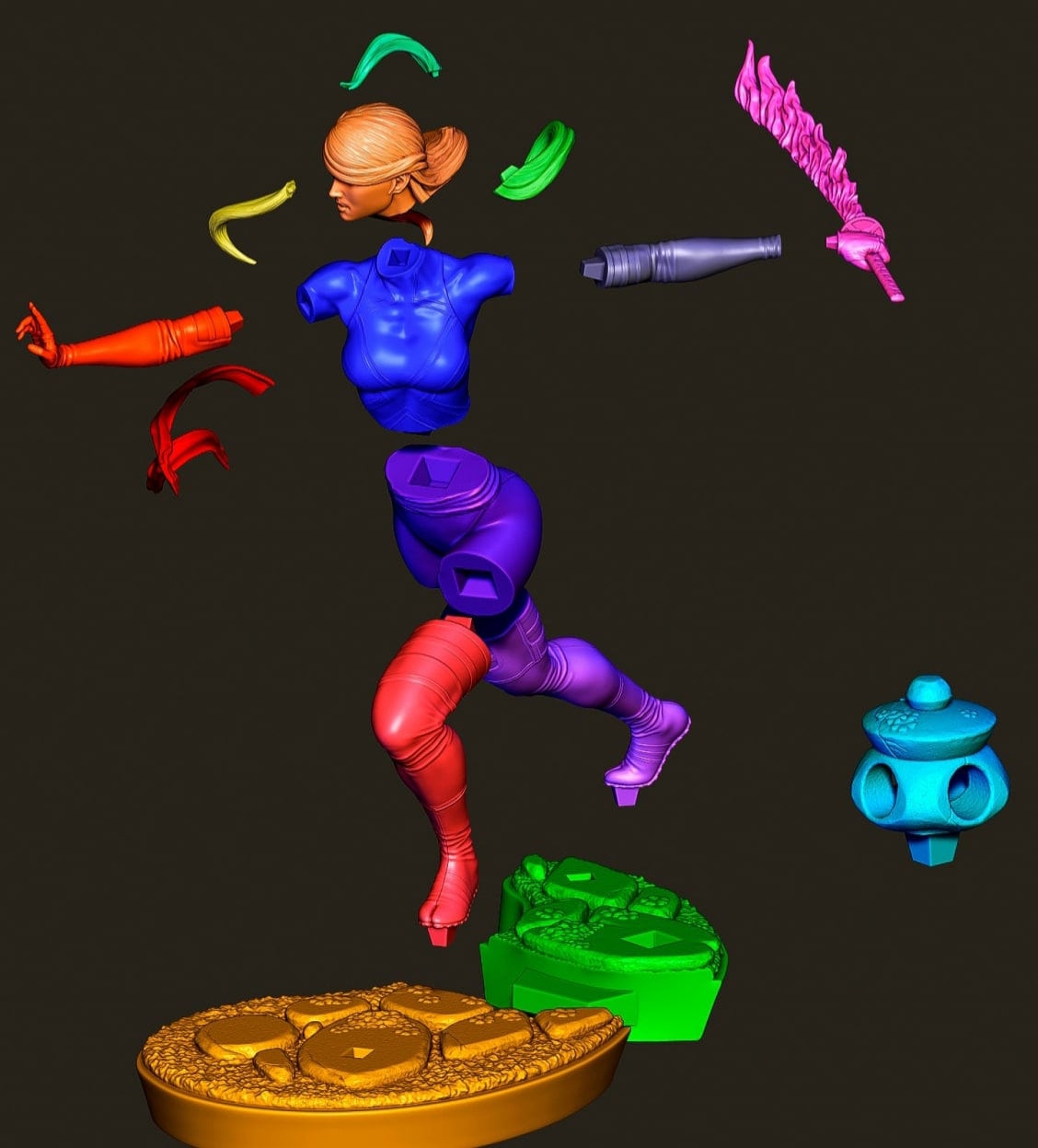 Francis Quez Psylocke Statue 3D STL File 3D Design 3D Printer Francis ...