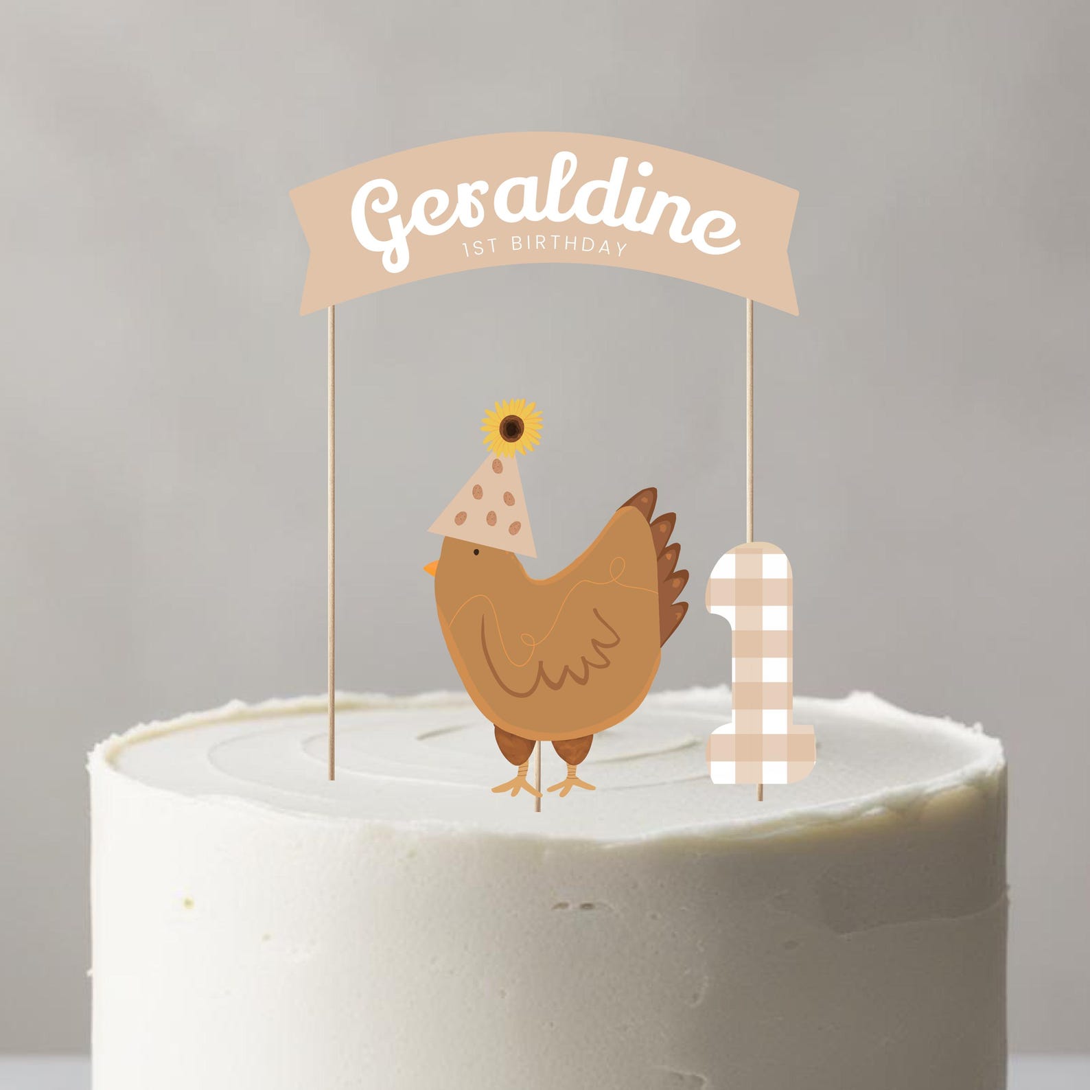 Farm Party Garland, Cute Chickens, Printable Template, Instant Download ...