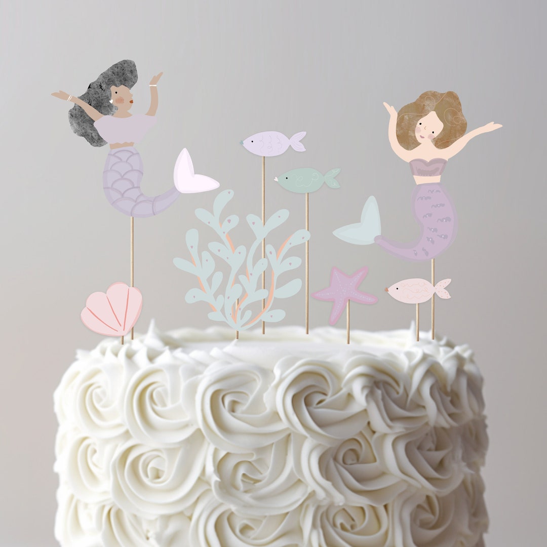 Mermaid Cake Topper Printable, Mermaid Party Decorations, Magical Party ...