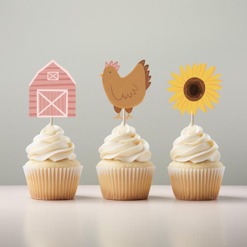 Farm Printable Birthday Bundle - Chicken Farm Birthday - Cute Farm ...
