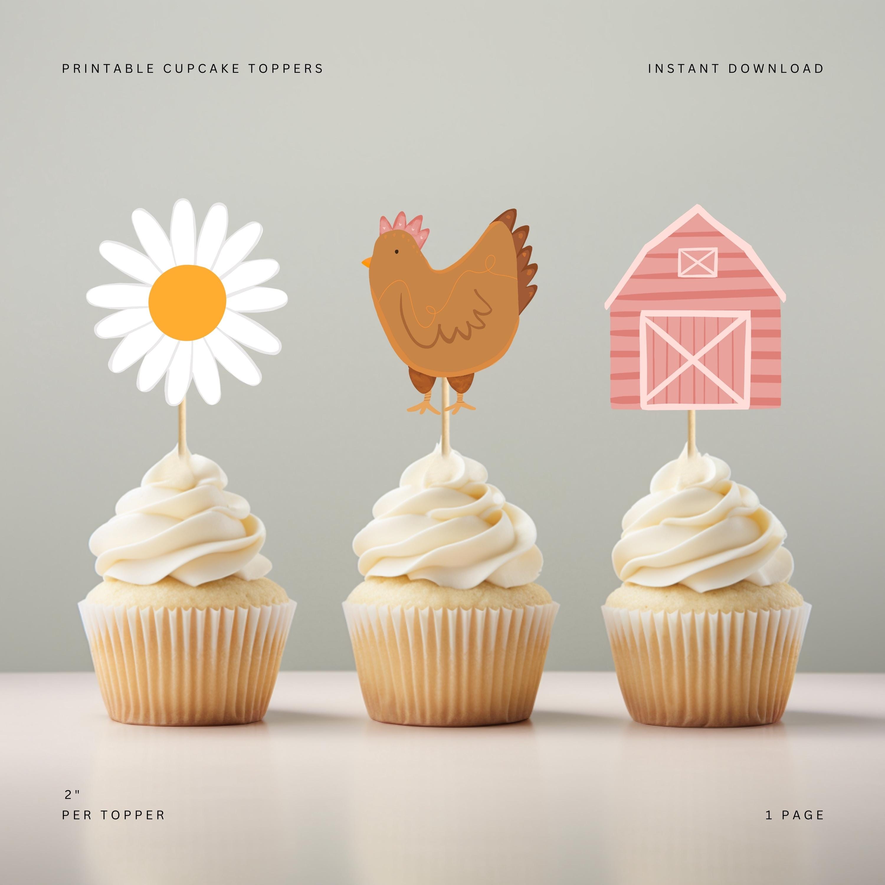 Farmhouse Chicken and Daisy Garland, Printable Birthday Decor (PDF) - Etsy
