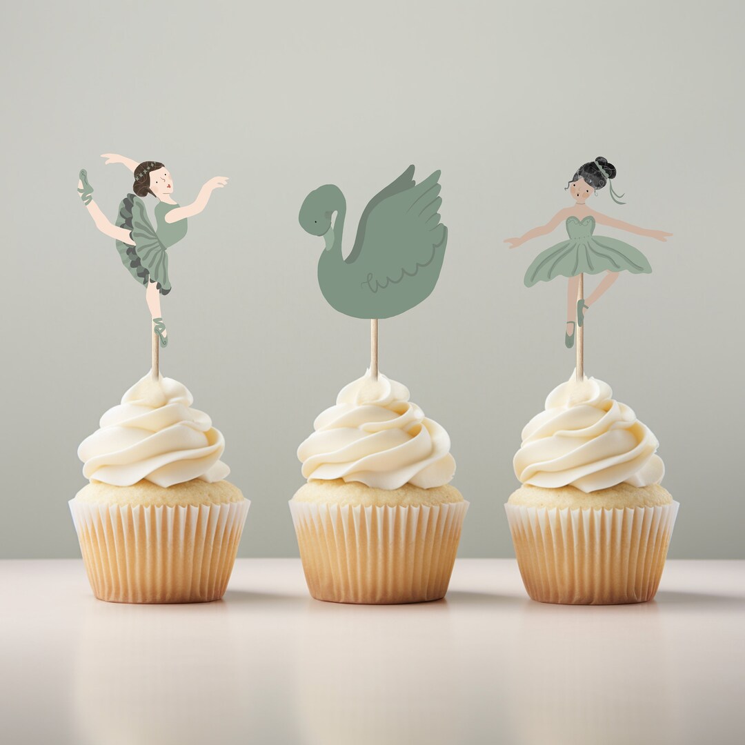 Printable Ballerina Toppers Printable Template Instant Download Green ...